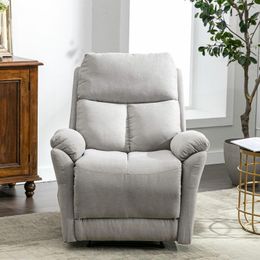 Relaxsessel & -liegen Einzelsessel Fernsehsessel, Liegestuhl mit Fußstütze, Seitentasche für Wohnzimmer, Grau - Merax
