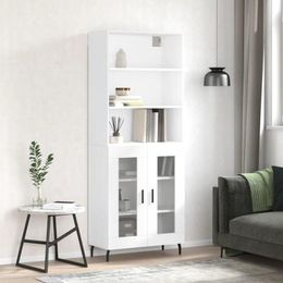 MAISONCHIC Sideboard Wohnzimmer-Anrichte,Highboard Weiß 69,5x34x180 cm Holzwerkstoff FSW33397