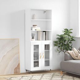 MAISONCHIC Sideboard Wohnzimmer-Anrichte,Highboard Weiß 69,5x34x180 cm Holzwerkstoff FSW20824