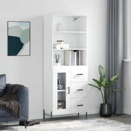 MAISONCHIC Sideboard Wohnzimmer-Anrichte,Highboard Weiß 69,5x34x180 cm Holzwerkstoff FSW84855