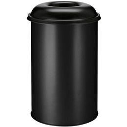 Selbstlöschender Abfallsammler aus Metall für den Innen- & Außenbereich 200 Liter, HxØ 95x60cm Schwarz - Schwarz