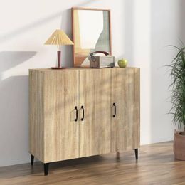 MAISONCHIC Sideboard Kommode für Wohnzimmer Küche Sonoma-Eiche 90x34x80 cm Holzwerkstoff DE43300