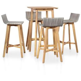 5-tlg. Gartenmöbel Set Sitzgruppe Garten mit Tisch und Stühlen - Massivholz Akazie BV775140 Bonnevie