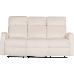 Beliani - 3-Sitzer Sofa Creme Samt Elektrisch Verstellbar mit Fußablage Relaxfunktion Modern Inustriell Relaxsofa Wohnzimmer Büro Arbeitszimmer - Weiß