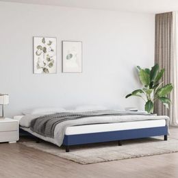 MAISONCHIC Bettgestell Doppelbett Bett für Schlafzimmer Blau 200x200 cm Stoff DE49462