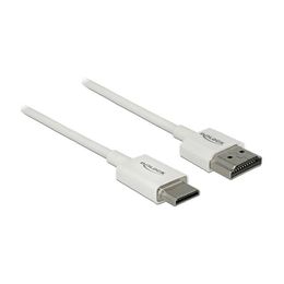 HDMI-Kabel HighSpeed Ethernet A-MiniC 4K/3D 2,0m w (85144) - Delock