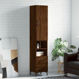 MAISONCHIC Sideboard Wohnzimmer-Anrichte,Highboard Braun Eichen-Optik 34,5x34x180 cm Holzwerkstoff FSW45338