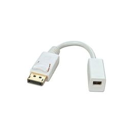 41060 dp Mini-DisplayPort Kabeladapter White - Kabeladapter (dp, Mini-DisplayPort, Stecker / Buchse, 0,15 m, White) - Lindy