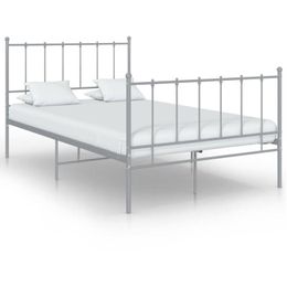 Bettgestell Bettrahmen für Erwachsene, Metallbett Bett Grau Metall 120x200 cm -BVE39668