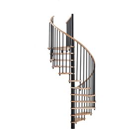 Minka Spindeltreppe Spiral Wood schwarz Wendeltreppe, 120 cm, Buche