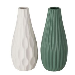 Boltze Hohe Vase Lenja 2er grün, 24 cm, Ø 10 cm