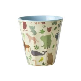 Rice Melamin Kinderbecher Sweet Jungle Print, Dusty Blue - Klein - 160 ml Ø 7 cm, H:7 cm