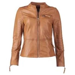 Bikerjacke JCC "DI-002" Gr. 40, braun (cognac) Damen Jacken