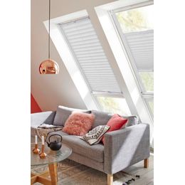 Dachfensterplissee SUNLINES "Classic Style Crepe" Plissees Gr. 80 cm, zweiseitig verschiebbar, 117 cm, weiß (weiß, weiß) Dachfensterplissees