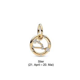 Pandora Charm-Einhänger 762707C01 Charm-Anhänger Damen Sternzeichen Stier Zirkonia Vergoldet