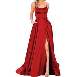 ZWY Abendkleid Damen Elegant Lange Ballkleider A-Linie Backless Hochzeitskleid (1-tlg.