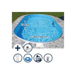 Planet Pool Ovalpool Stahlwandpool Set oval Florida 700x350x150 cm