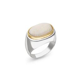 SKIELKA DESIGNSCHMUCK Silberring Opal Ring 18x12 mm (Sterling Silber 925 / Gold 585) (1-tlg)