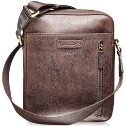 Packenger Messenger Bag Urban Style, Capetown, Camouflage, Umhängetasche Schultertasche Ledertasche, braun