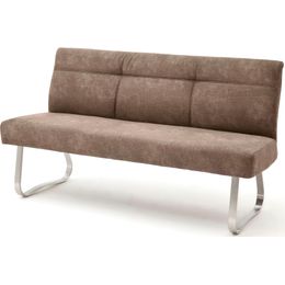 Polsterbank MCA furniture "TALENA-PBANK" Sitzbänke Gr. B/H/T: 180 cm x 88 cm x 66 cm, Polyester, braun (braun, edelstahl gebürstet) Polsterbänke