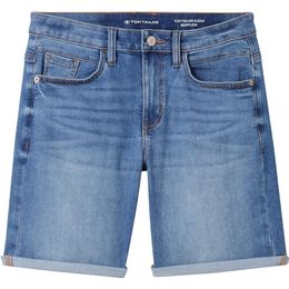 Tom Tailor Jeansshorts, Five-Pocket, Taschennieten, für Damen, blau, 30