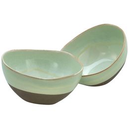 Creatable Basalt Bowls, Salbei, 2-teiliges Geschirrset, Poke Bowl Set aus Steinzeug