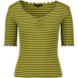 Zero T-Shirt, V-Ausschnitt, Wellensaum, für Damen, grün, 36