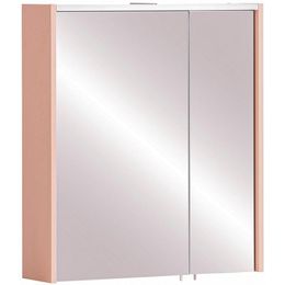 Schildmeyer Spiegelschrank Smash, Breite 63 cm Apricot Dekor, inkl. LED-Beleuchtung und Steckdose, rosa