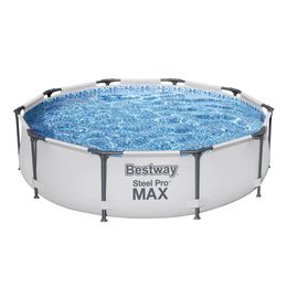 Bestway® Steel Pro MAX™ Frame Pool ohne Pumpe Ø 305 x 76 cm, lichtgrau, rund Ø 305x76