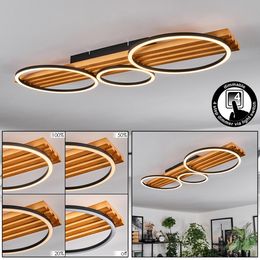 hofstein Pompu Deckenleuchte LED Naturfarben, Schwarz, 1-flammig
