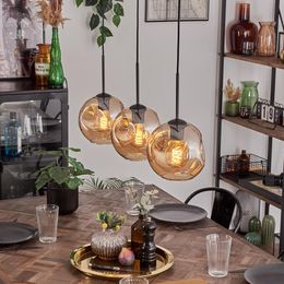 hofstein Ripoll Pendelleuchte Glas 20 cm Bernsteinfarben, 3-flammig