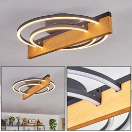hofstein Pompu Deckenleuchte LED Naturfarben, Schwarz, 1-flammig