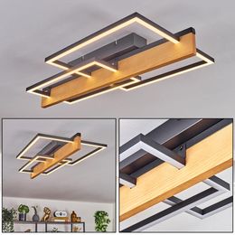 hofstein Pompu Deckenleuchte LED Naturfarben, Schwarz, 1-flammig