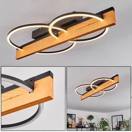 hofstein Pompu Deckenleuchte LED Naturfarben, Schwarz, 1-flammig