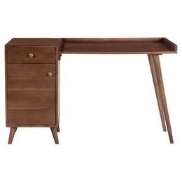 Miliboo Vintage-Schreibtisch mit Schubladenelement aus massivem Akazienholz B130 cm ROBY