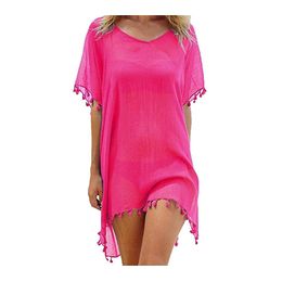 ZWY Strandkleid Damen Sommerkleid Bikini Cover Up mit Fransen