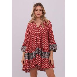YC Fashion & Style Tunikakleid Traum Kleid in Rot mit Ethno-Mustern Alloverdruck