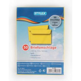 Stylex Schreibwaren Briefumschlag 50 farbige Briefumschläge / Din C6 / Farbe: gelb