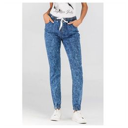 AFAZ New Trading UG Loose-fit-Jeans Lange Damen-Bloomer-Jeans mit Schnürung für Frühling und Sommer