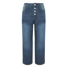 RUZU UG Straight-Jeans Damen Casual Bequeme Jeans Boyfriend Hoher Taille Hosen Leggings