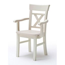 Casamia Esszimmerstuhl Esszimmer Stuhl mit Armlehnen Padua mit Holzsitzfläche ohne Sitzkissen