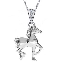 Goldene Hufeisen Kette mit Anhänger Pferd Damen Mädchen Anhänger mit Halskette aus 925 Sterling Silber (2-tlg