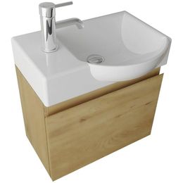 Alpenberger Badmöbel-Set - Gäste WC Waschbecken mit Unterschrank 45 cm Breit