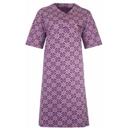 Medaillon Nachthemd Damen Schlafshirt mit kurzem Arm (1-tlg) Baumwolle
