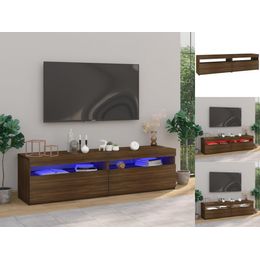 vidaXL TV-Schrank TV-Schrank mit LED-Leuchten Räuchereiche 75x35x40 cm Lowboard