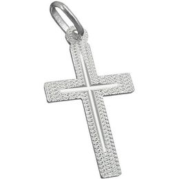 Gallay Kreuzanhänger Anhänger 23x13mm Kreuz diamantiert Silber 925 (1-tlg)