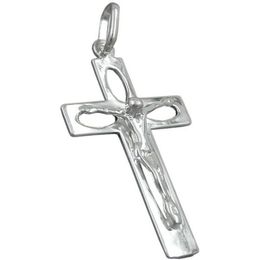 Gallay Kreuzanhänger 29x17mm Kreuz mit Jesus durchbrochen glänzend Silber 925 (1-tlg)