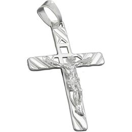 Gallay Kreuzanhänger 35x22mm Kreuz mit Jesus matt-glänzend Silber 925 (1-tlg)