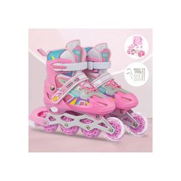 Kpaloft Inlineskates, (Set 4 Gang Einstellbar Größe 33-37 Leuchtend