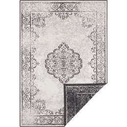 Teppich NORTHRUGS "CEBU Wendeteppich" Teppiche Gr. B/L: 200 cm x 290 cm, 5 mm, 1 St., schwarz (schwarz, creme) Esszimmerteppiche